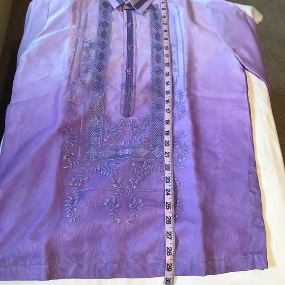 Shirts | Lavander Monochromatic Organza Barong Tagalog With Classic ...